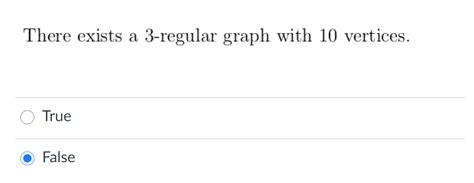 Solved There Exists A 3 Regular Graph With 10 Vertices True