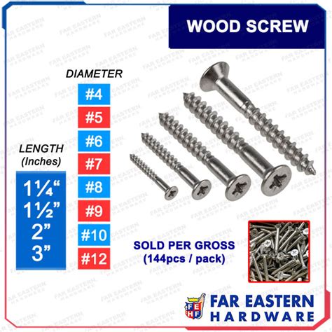 Wood Screw Sold Per Gross 144pcs Pack 1 14 1 12 2 3 Lazada Ph