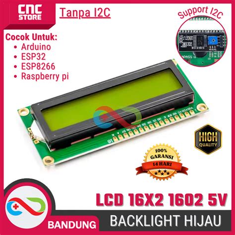 Jual Lcd Display Character 16x2 1602 5v Modul Hijaubiruabu Backlight Pilihan I2c Atau Non