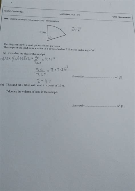 Igcse Cambridgemathematics P2ch3 Mensuration586 0580 W 2014 Pap