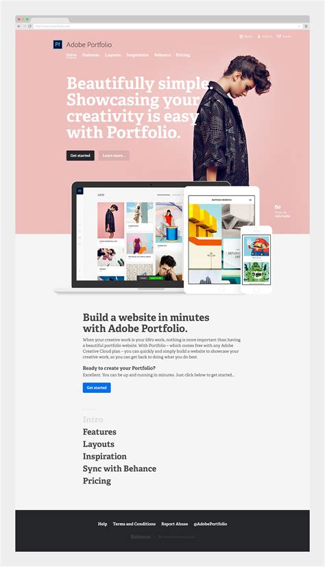 Adobe Portfolio Marketing Site Behance