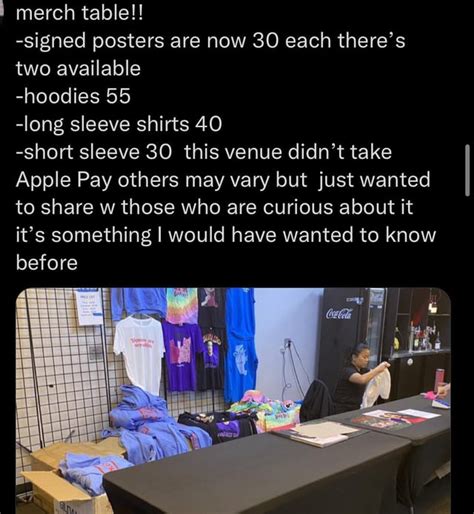 Colleen Tour Merch And Pricing R Colleenballingersnark