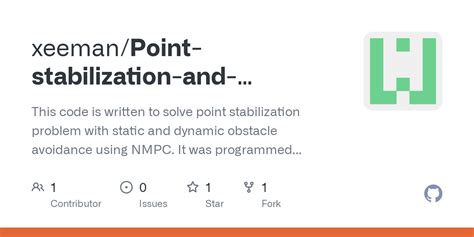 GitHub Xeeman Point Stabilization And Obstacle Avoidance Using MPC This Code Is Written To