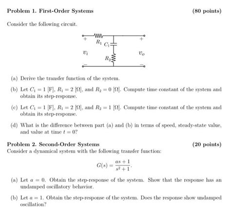 solved problem 1 first order systems 80 points consider