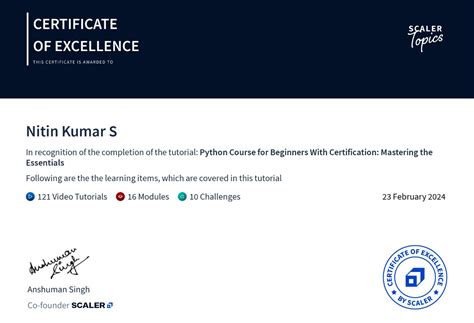 Nitin Kumar On Linkedin Python Certificationcomplete