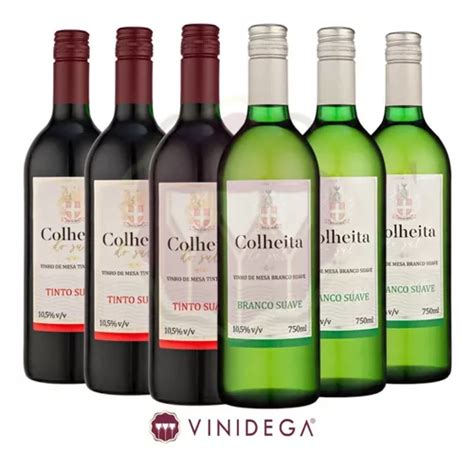 Kit Vinho Colheita Do Sul 3 Tinto Suave 3 Branco Suave