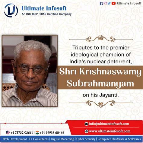 Ultimate Infosoft Pvt Ltd On Linkedin Krishnaswamysubrahmanyamjayanti Thatha