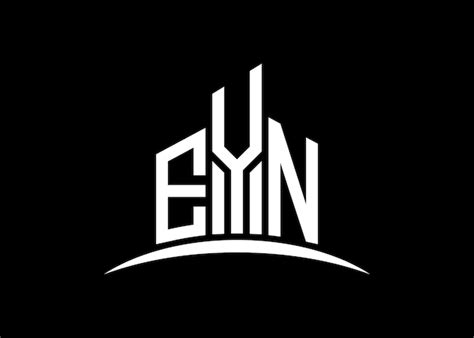 Letra Eyn Edifício Vetor Monograma Modelo De Design De Logotipo
