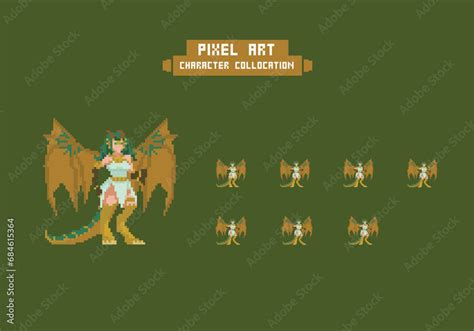 Pixel Art Style Illustration Vector 8 Bit 8 Bit Character Set Retro