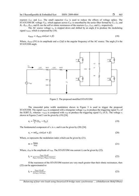 balancing of four wire loads using linearized h bridge static