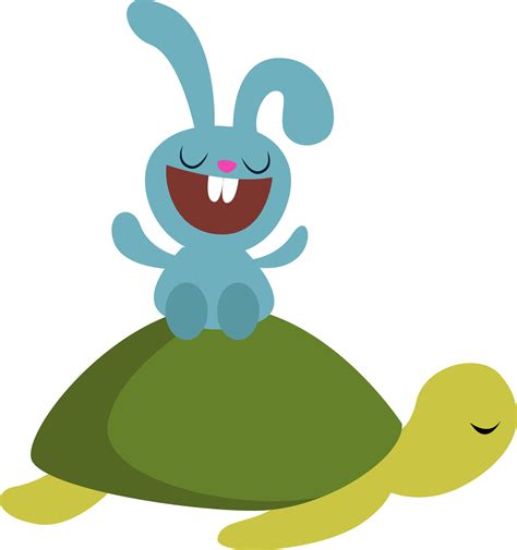 Bunny And Turtle Illustration Vector On White Background 13853230 Vector Art At Vecteezy