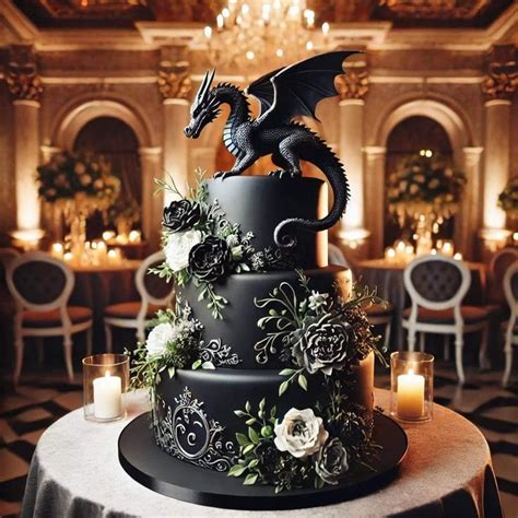 Pin By Tina Heider On Cakes Cupcakes In 2024 Dragon Cakes Dragon Wedding Cake Gothic Wedding