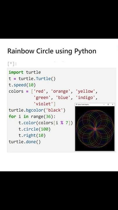 👩‍💻 Rainbow Circle With Python Shorts Youtube