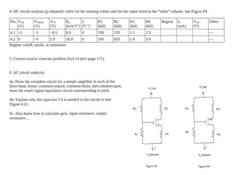 Solved DC Circuit Analysis P Channel Solve Question 4 Chegg Com