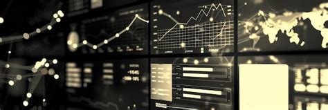 A modern sleek dashboard with multiple graphs and charts showing data points trends and conn ...