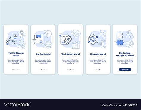 Supply Chain Models Light Blue Onboarding Mobile Vector Image