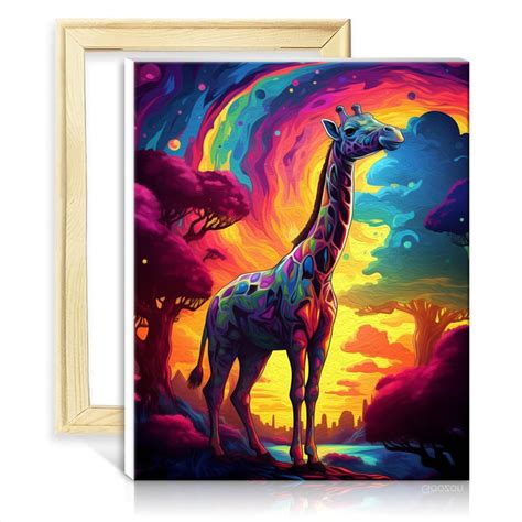 Tangfeiy Pittura Per Numero Giraffa Adulto Bambini Principianti Con