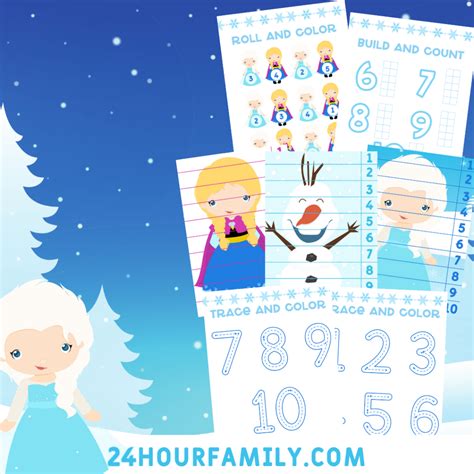 Trace Numbers 1 To 10 With Disneys Characters From Frozen