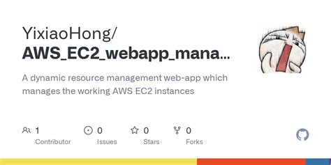 Github Yixiaohongawsec2webappmanager A Dynamic Resource Management Web App Which Manages