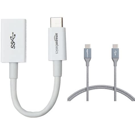 Amazon Basics L LUC CS R USB Type C To USB Gen Female Adapter White AmazonBasics