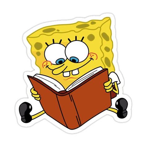 Reading Spongebob Sticker For Sale By Hotchilipeppers In 2025 Spongebob Animated Cartoons