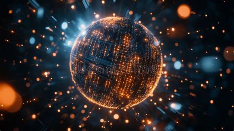 Illuminated Sphere Network Digital Global Connections Stock Illustration Illustration Of