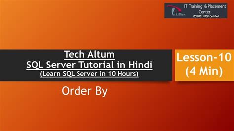 Order By Sorting In Sql Descending Sql Server Tutorial In Hindi