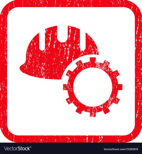 development hardhat icon rubber stamp royalty free vector