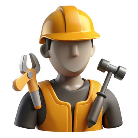 Vibrant Contemporary Construction Worker With Tools Silhouette