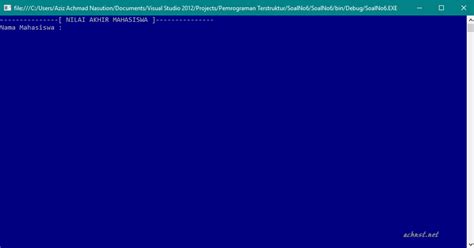 Program Menghitung Nilai Mahasiswa Dengan Visual C MY Blogger Site