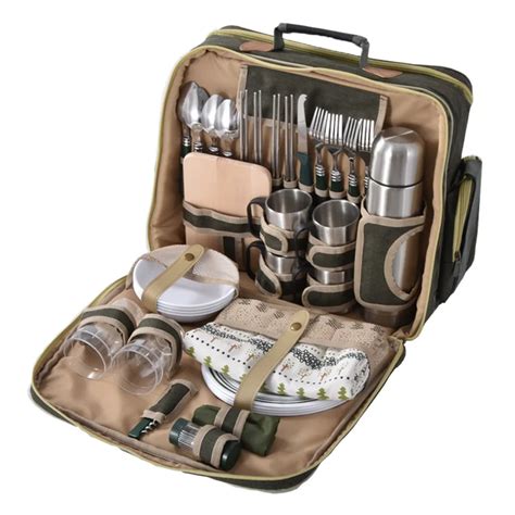 Outdoor 4 Persons Picnic Backapck Rucksack Portable Camping Bbq Lunch