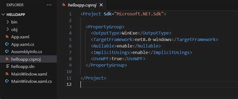 c и wpf Первое приложение с cli