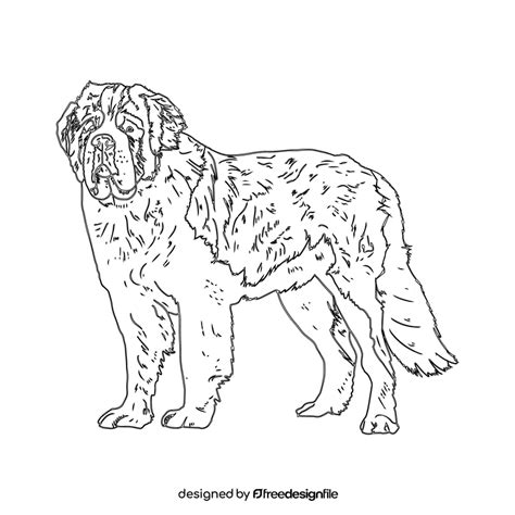 Saint Bernard Black And White Clipart Free Download