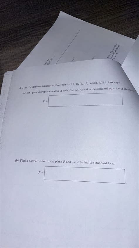 Solved Find The Plane Containing The Three Points Chegg