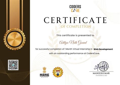 Aditya Nath Gound On Linkedin Coderscave Internship Thankyou