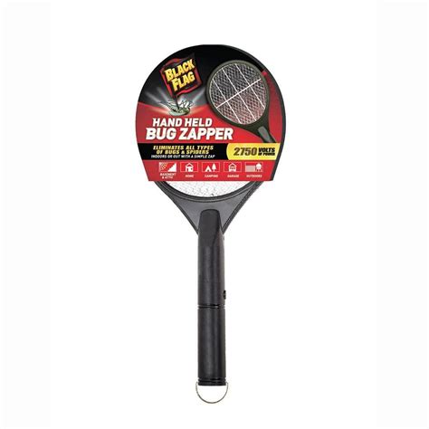 Black Flag Portable Handheld Bug Zapper Insect Killer Racket Black Zr