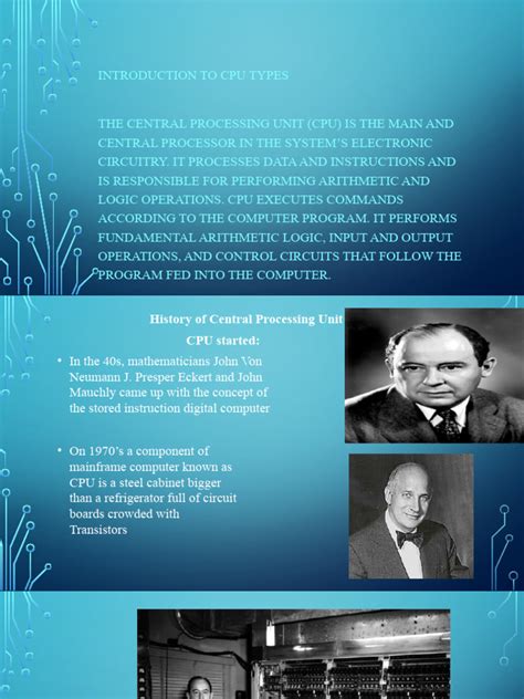 Types Of Cpu And Processing Units Pdf Central Processing Unit