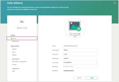 Update Your Own User Profile Scrum Mate Help