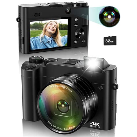 4k Digital Camera For Photography 64mp Autofocus Vlogging Camera