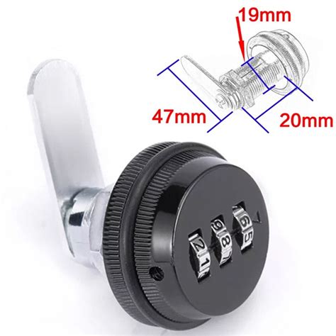 3 Digit Password Cabinet Lock Key Less Drawer Comb Grandado