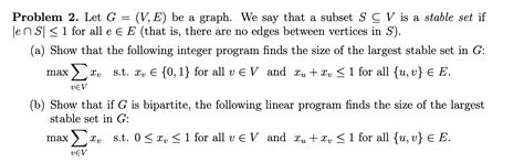 Solved Problem 2 Let Gve Be A Graph We Say That A