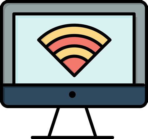 Computer Monitor Wifi Signal Flat Color Icon Vector Icon Banner Template 17998651 Vector Art At
