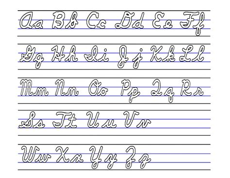 Upper And Lowercase Letters In Cursive
