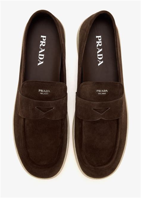 Prada Suede Loafers For Men Brown In Ksa Level Shoes
