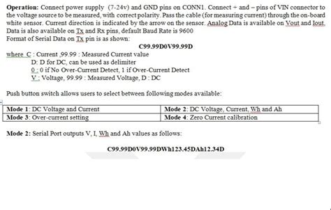 Voltage Current Energy Sensor V A DC Watt Hour Hr Serial Comm MODBUS Support No Shunt