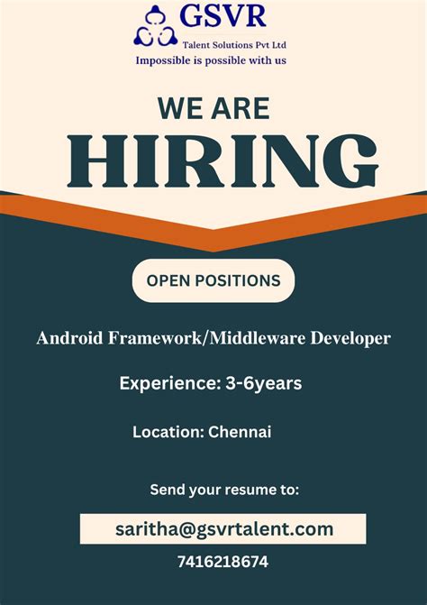 𝐉𝐨𝐛 𝐓𝐢𝐭𝐥𝐞 𝐀𝐧𝐝𝐫𝐨𝐢𝐝 𝐅𝐫𝐚𝐦𝐞𝐰𝐨𝐫𝐤𝐌𝐢𝐝𝐝𝐥𝐞𝐰𝐚𝐫𝐞 𝐃𝐞𝐯𝐞𝐥𝐨𝐩𝐞𝐫 Saritha Bellamkonda