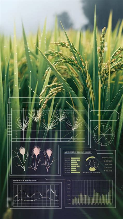 Digital Field Interface With Rice Cultivation Data Showcasing