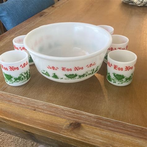 Anchor Hocking Dining Anchor Hocking 95s 7 Piece Egg Nog Set Poshmark