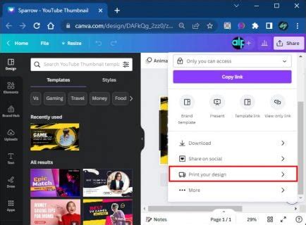 How To Print For Free In Canva