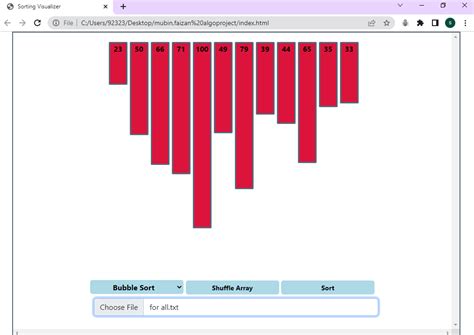 Github Mubinsaeed Sortingalgorithm Visualizer The Project Is Made Using Html Css And Js